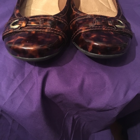 Clarks | Shoes | Clarks Copper Brown Shiny Small Heel Shoe | Poshmark